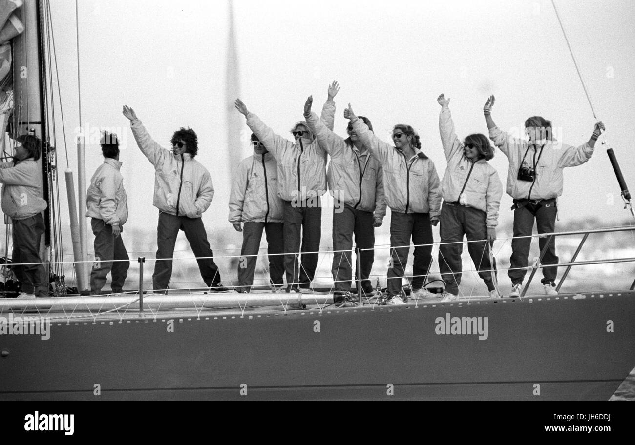 The crew of 'Maiden' - the first all-female crewed yacht to compete in ...