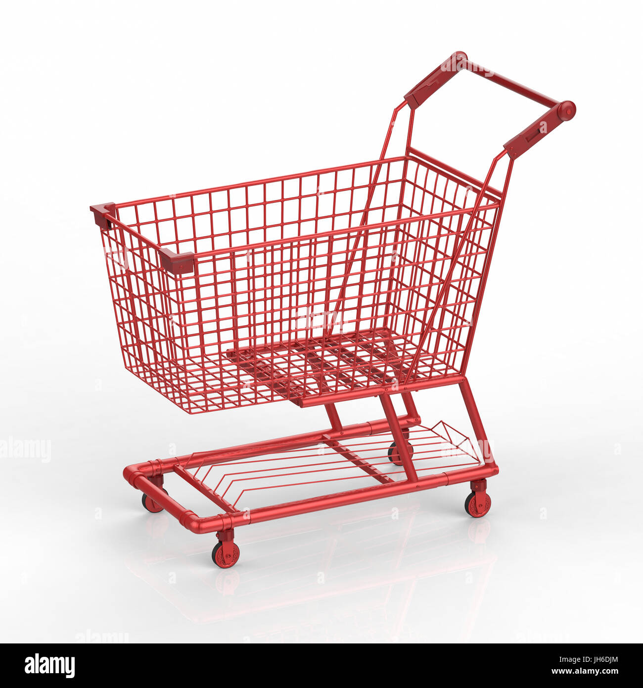 3d rendering empty red shopping cart Stock Photo - Alamy