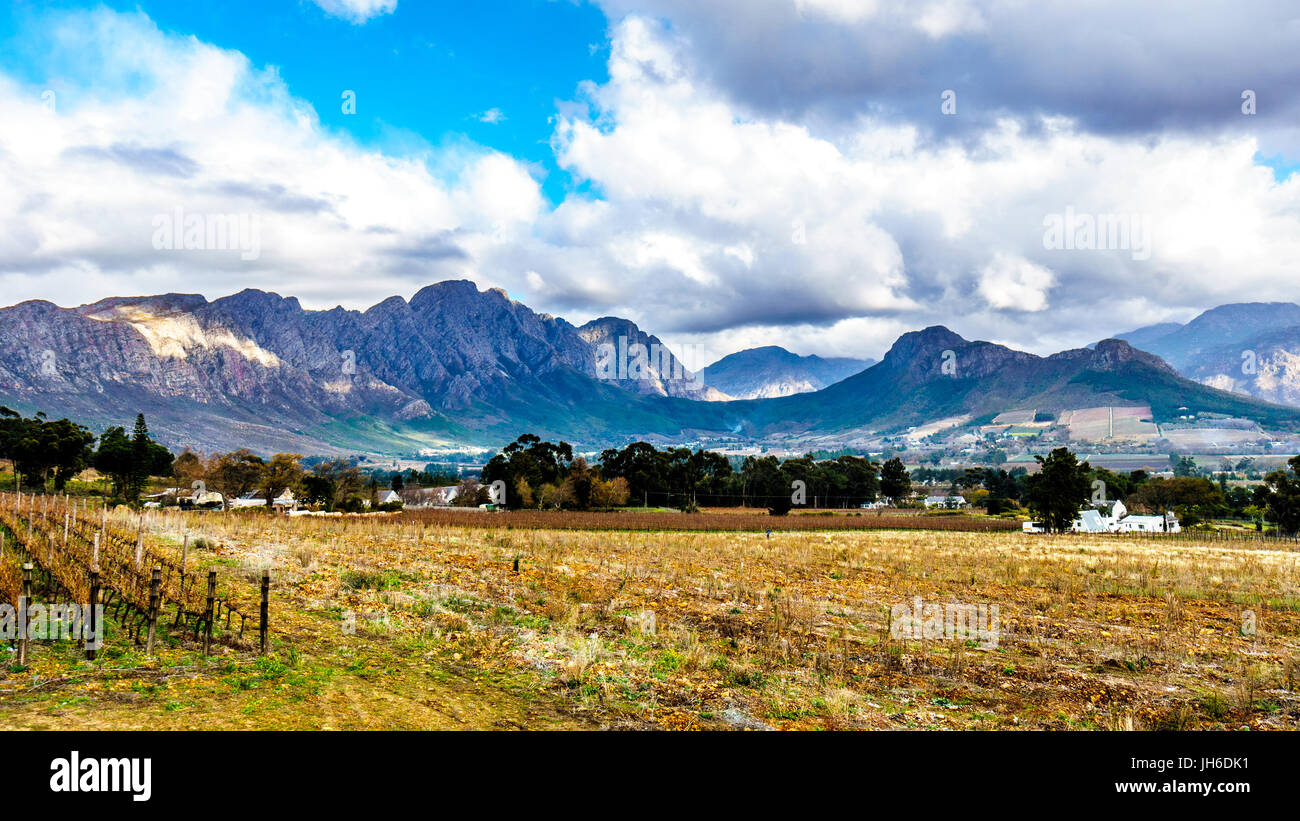 Franschhoek Valley in the Western Cape of South Africa with its many ...