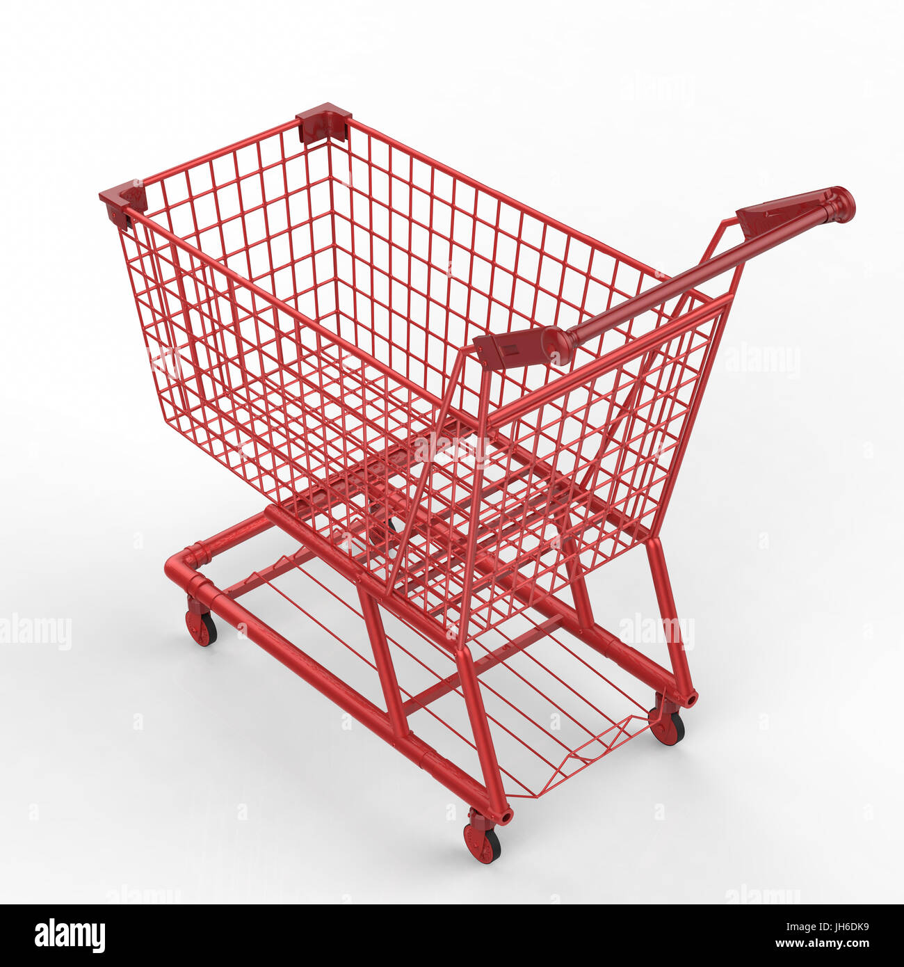 3d rendering empty red shopping cart Stock Photo - Alamy