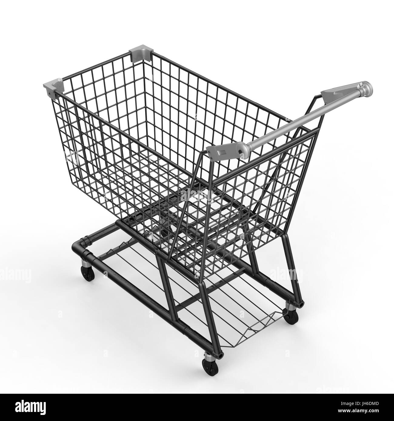 3d rendering empty black shopping cart Stock Photo - Alamy