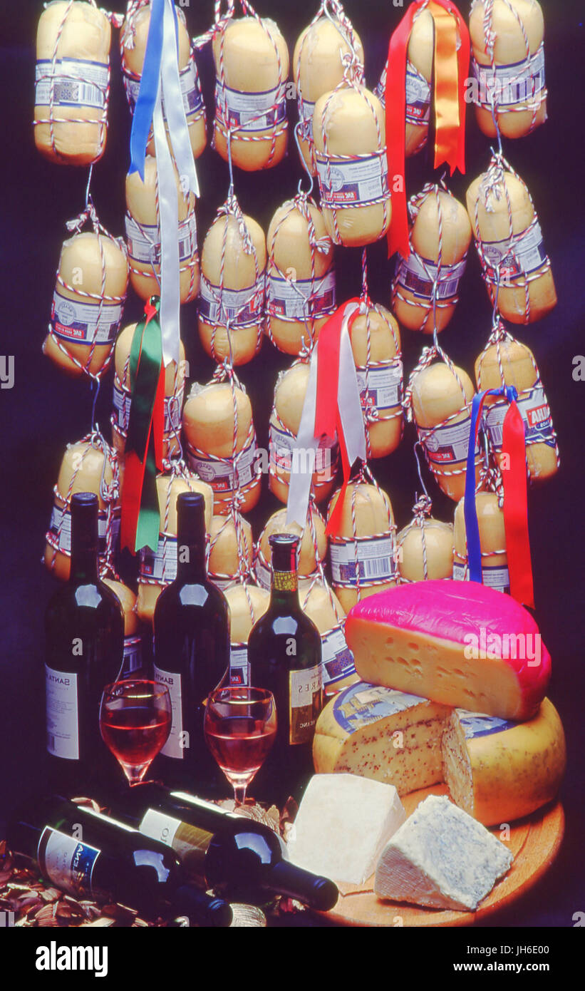 Hanging cheeses hi-res stock photography and images - Alamy