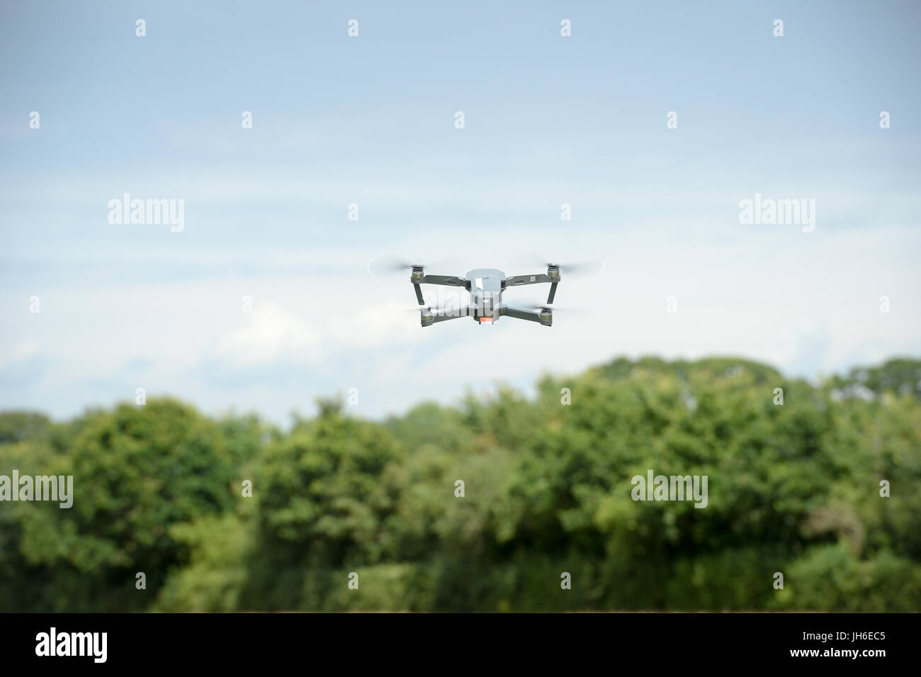 Embargoed to 0001 Friday July 14. A DJI Mavic Police Drone flies as ...