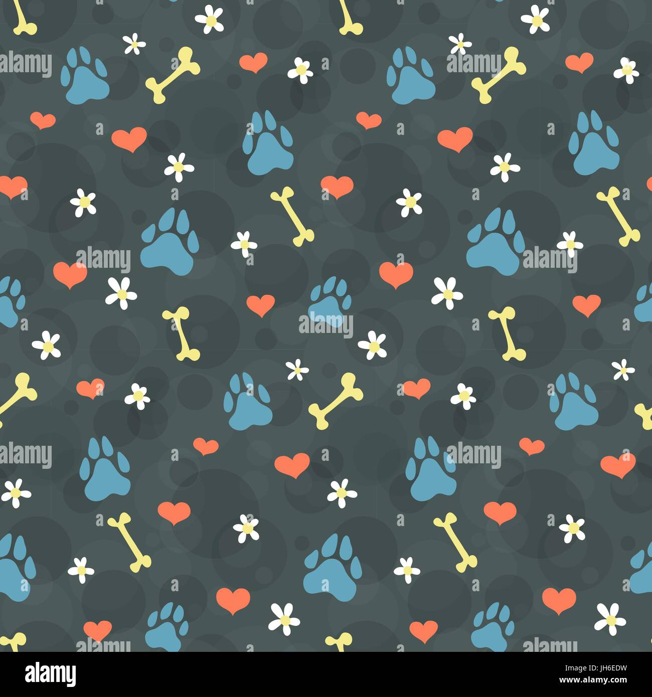 pet theme background vector pattern with dogs paw prints Stock Vector ...