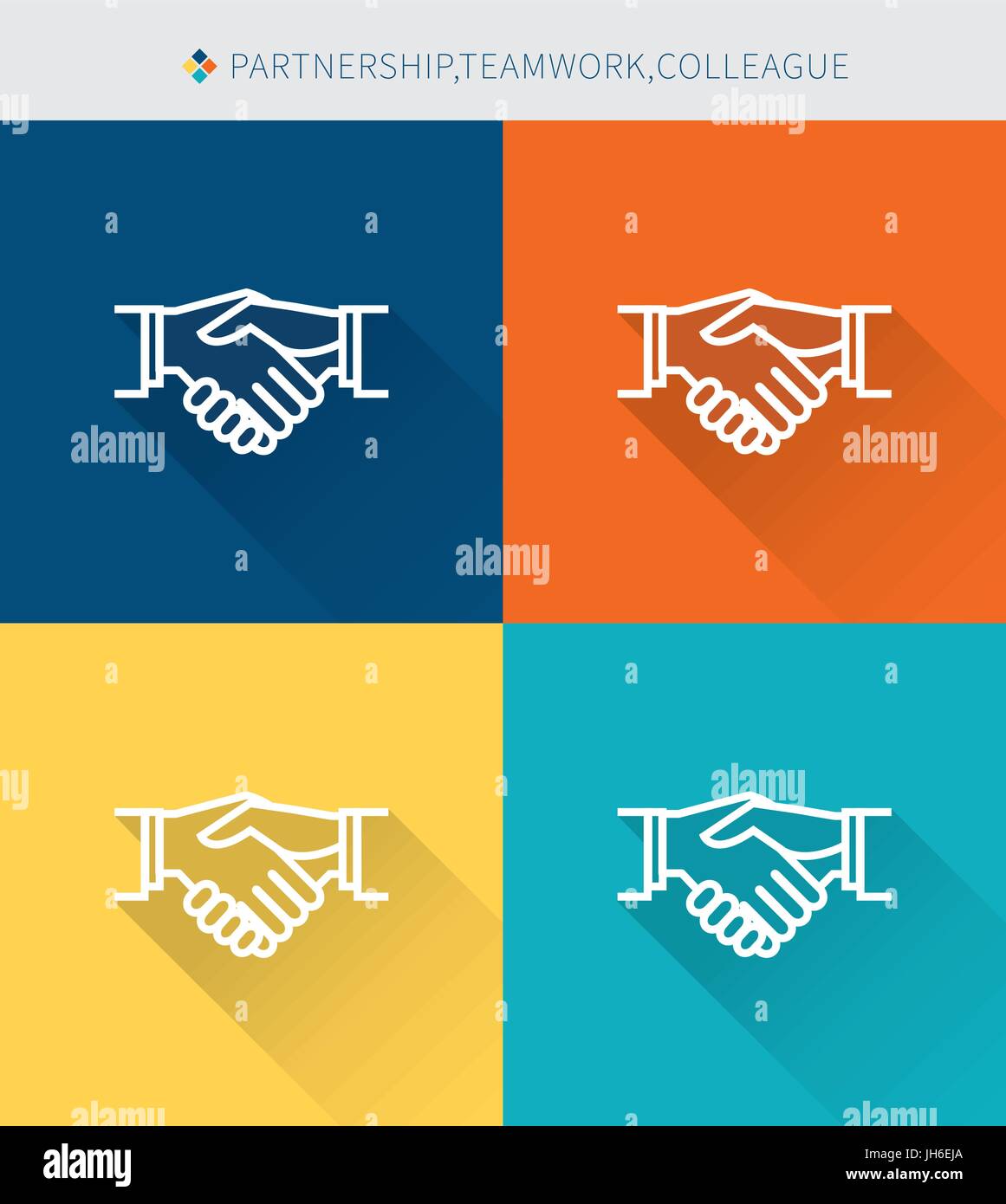 Thin thin line icons set of partnership & team work and colleague ...