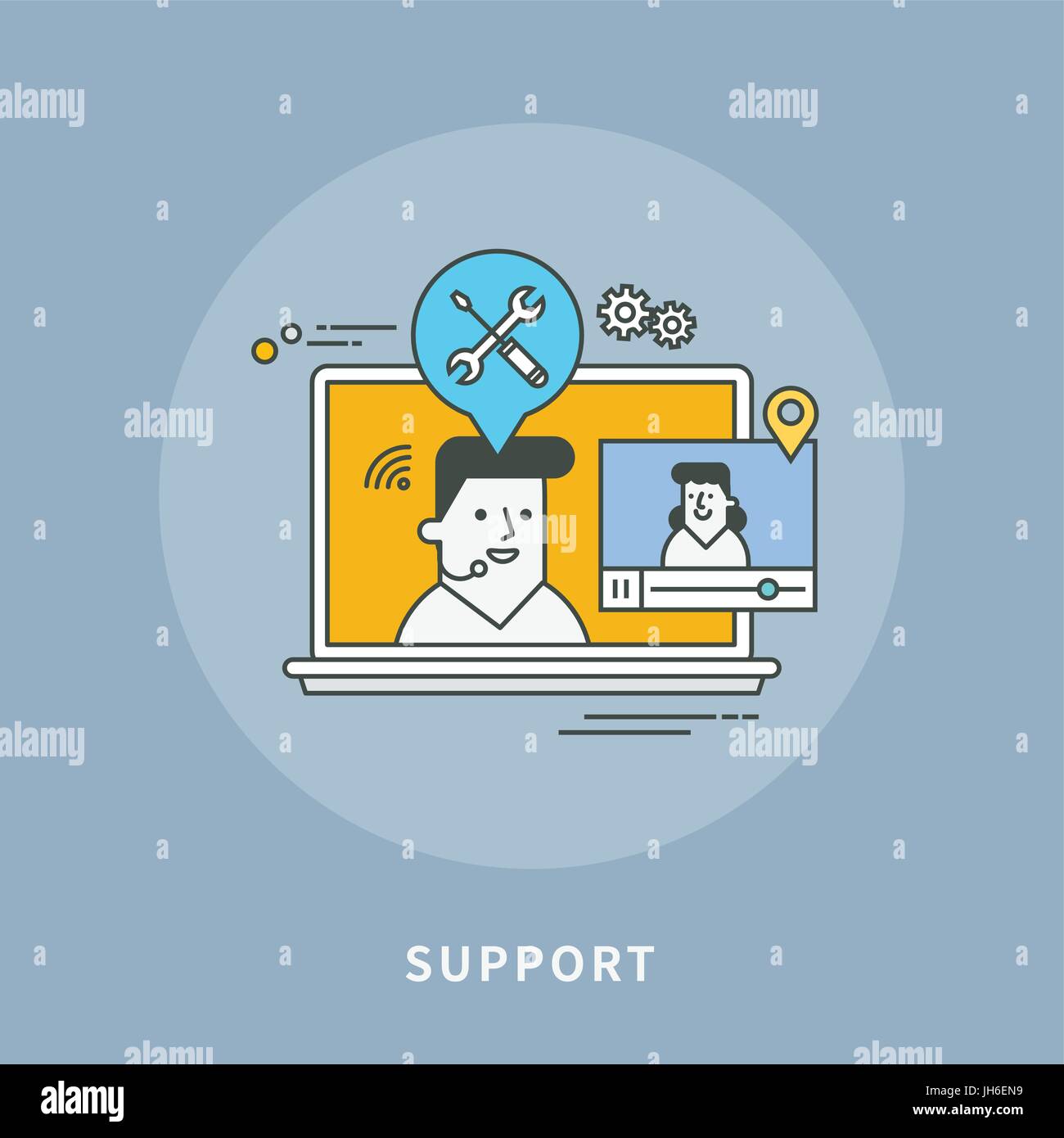 circle color line flat design of coding, modern vector illustration ...