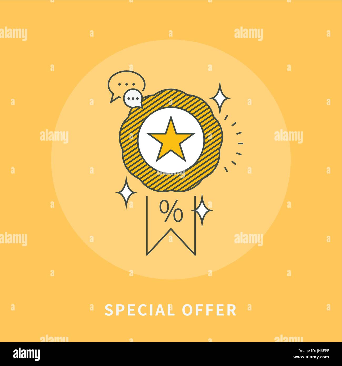 circle color line flat design of special offer, modern vector ...