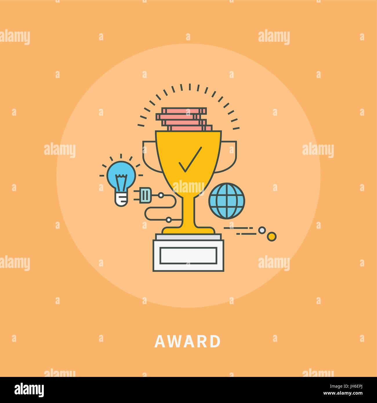 circle color line flat design of awards, modern vector illustration ...