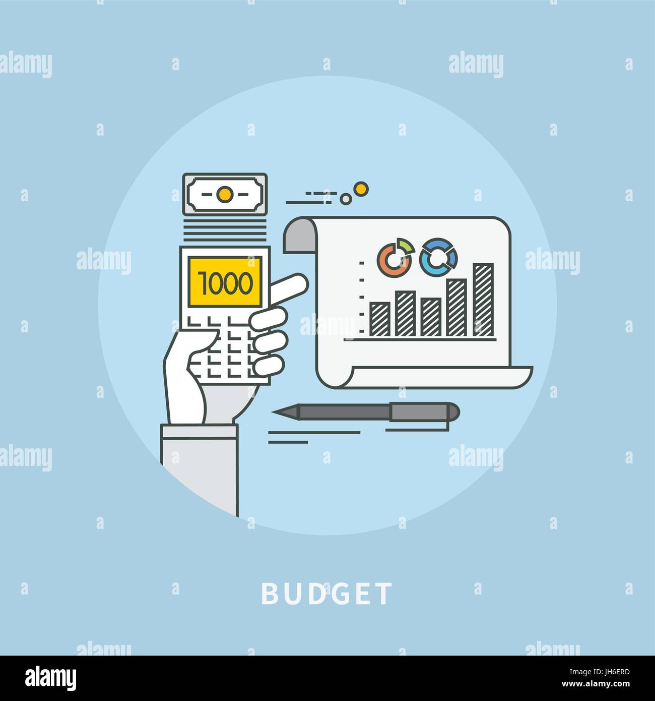 simple line flat design of budget, modern vector illustration Stock ...