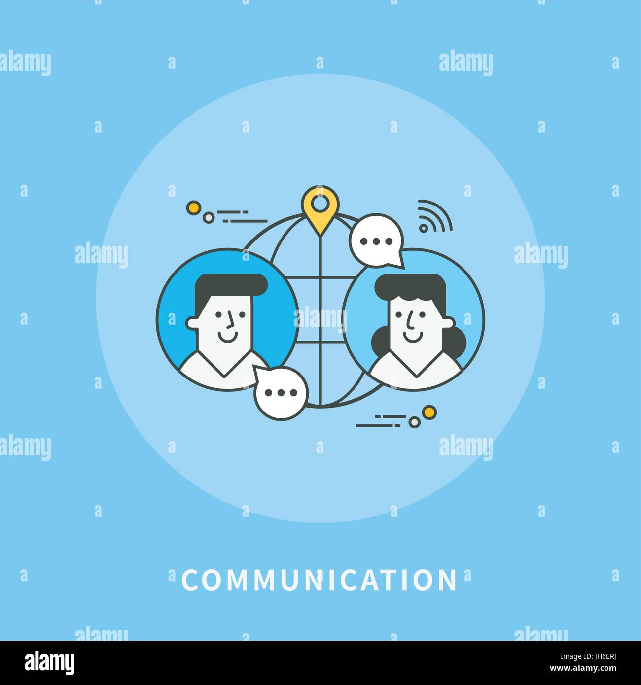 circle color line flat design of communication, modern vector ...