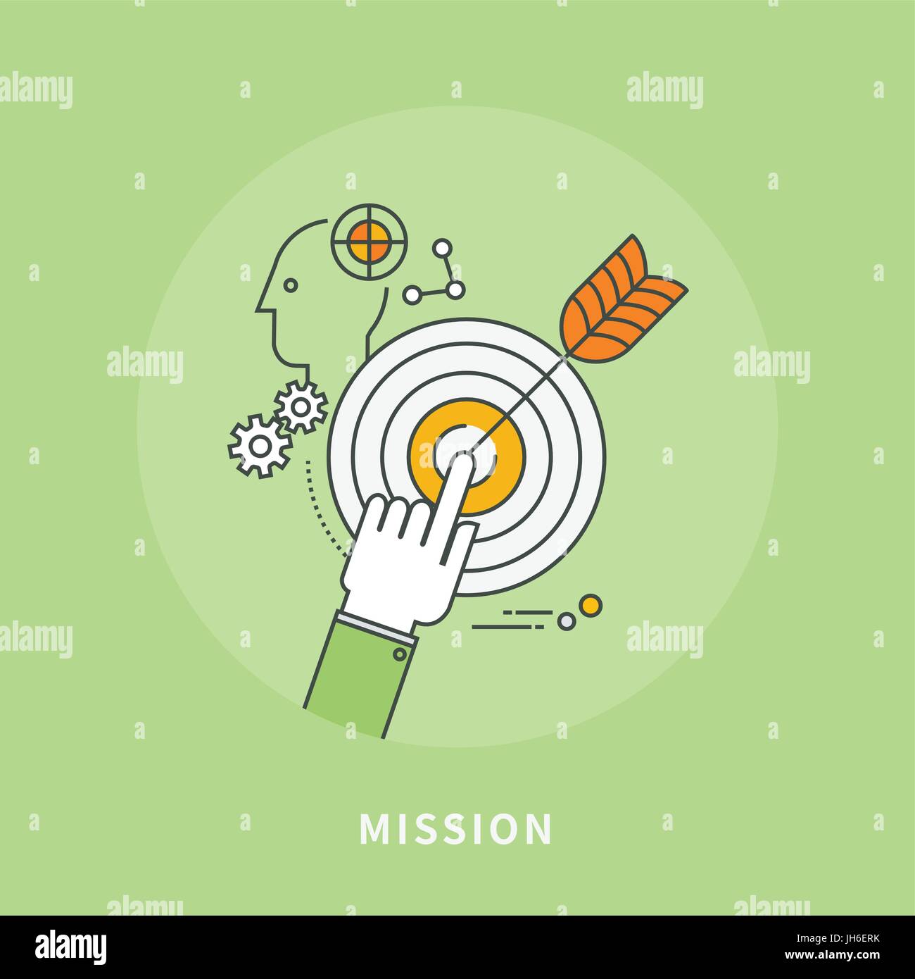 circle color line flat design of mission, modern vector illustration ...
