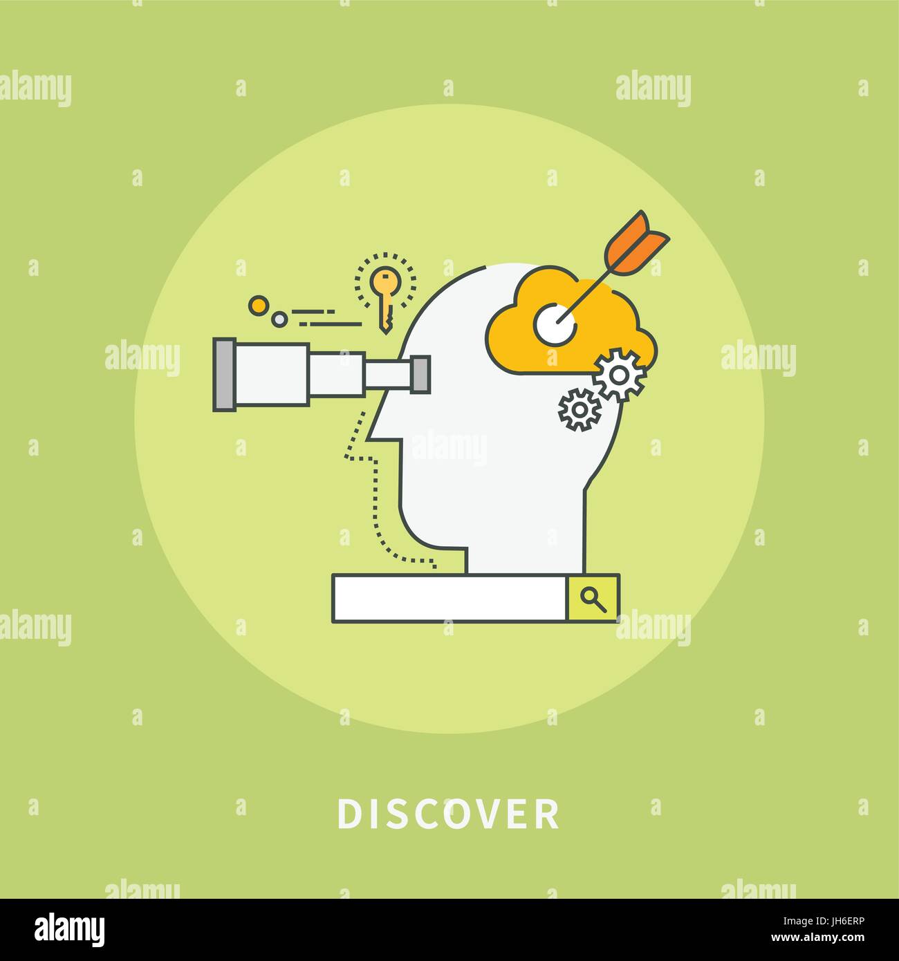 circle color line flat design of discover idea, modern vector ...