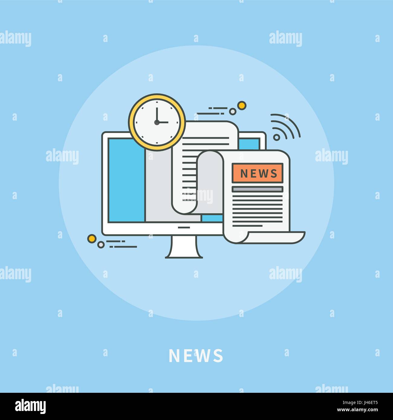 circle color line flat design of news, modern vector illustration Stock ...