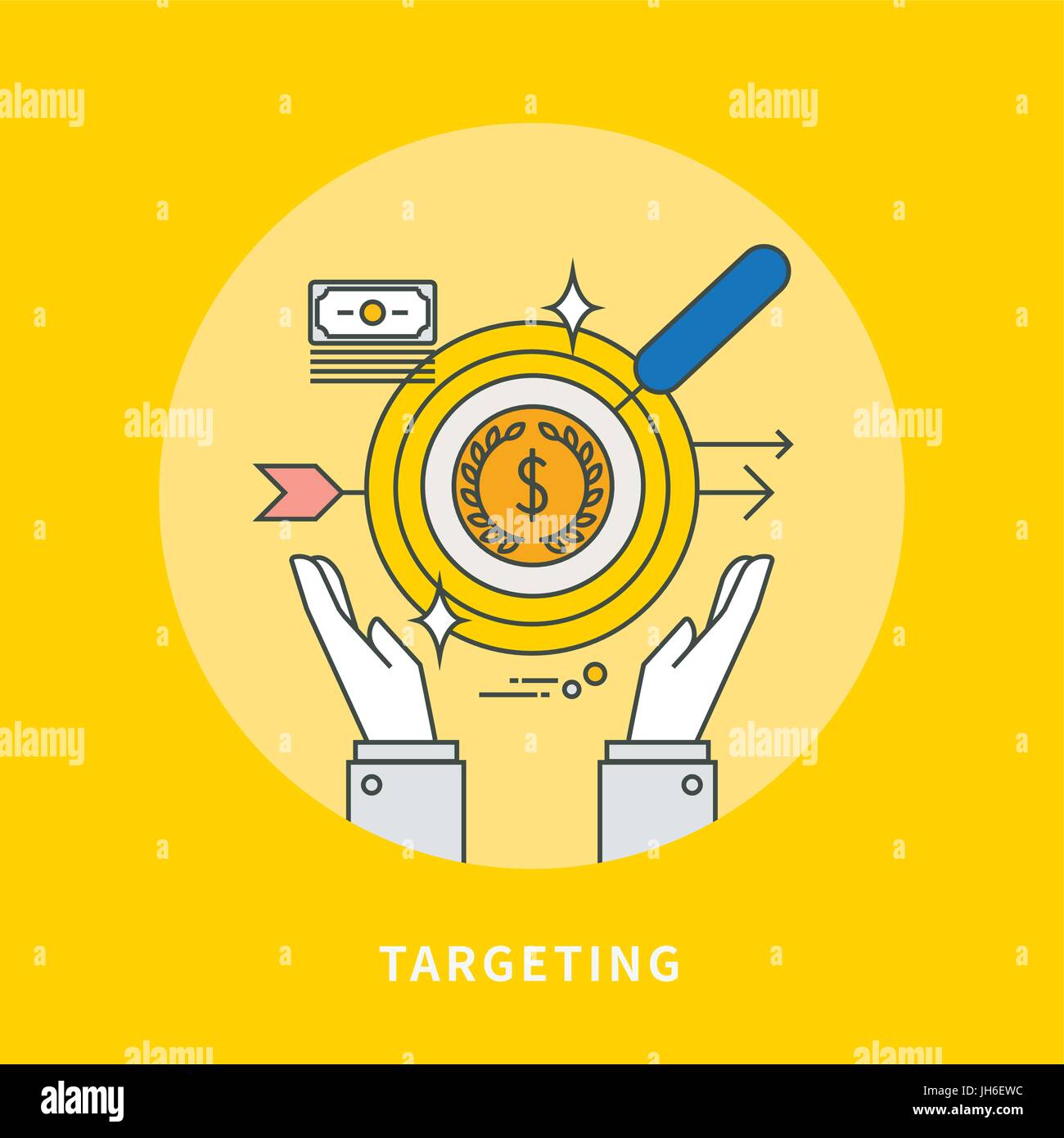 circle color line flat design of business target, modern vector ...