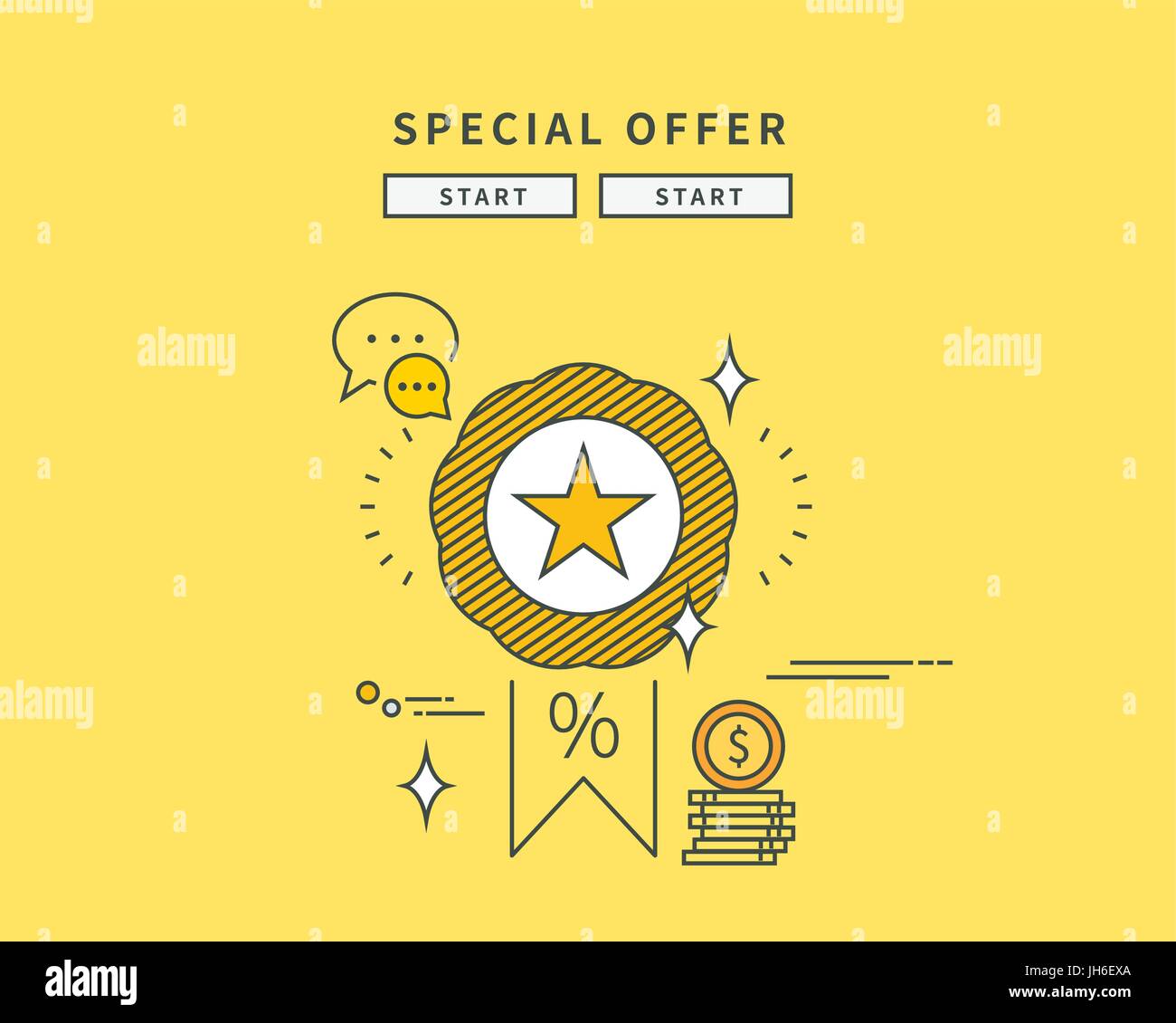 simple color line flat design of special offer, modern vector ...