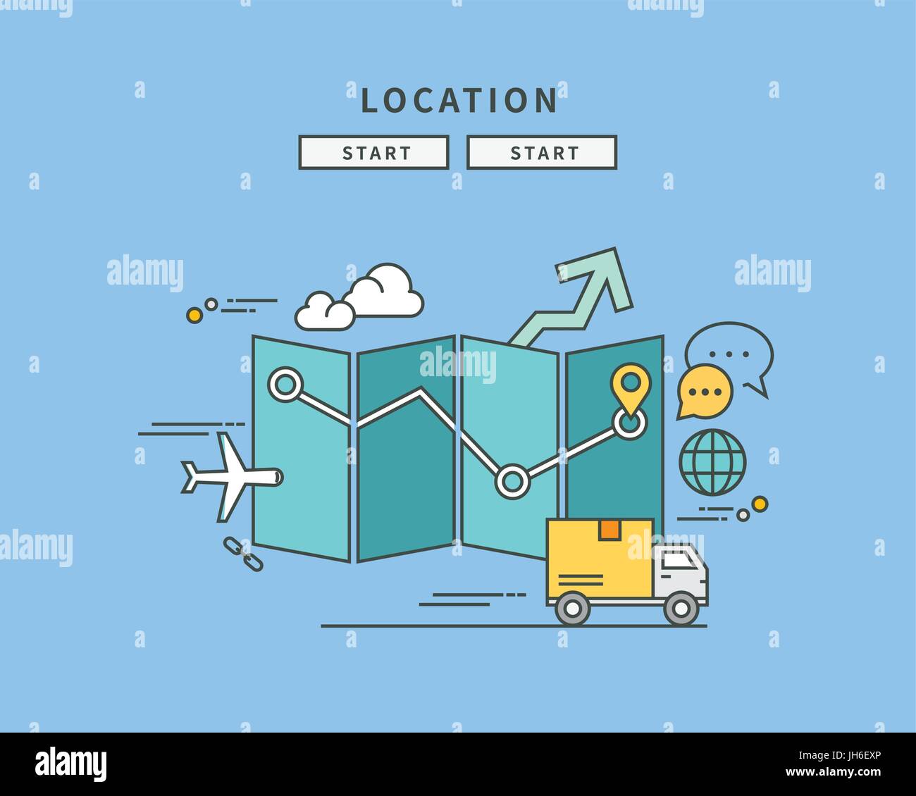 simple line flat design of location, modern vector illustration Stock ...