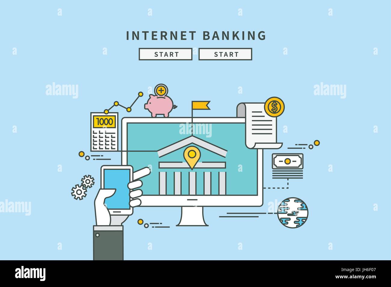 Online banking poster Stock Vector Images - Alamy