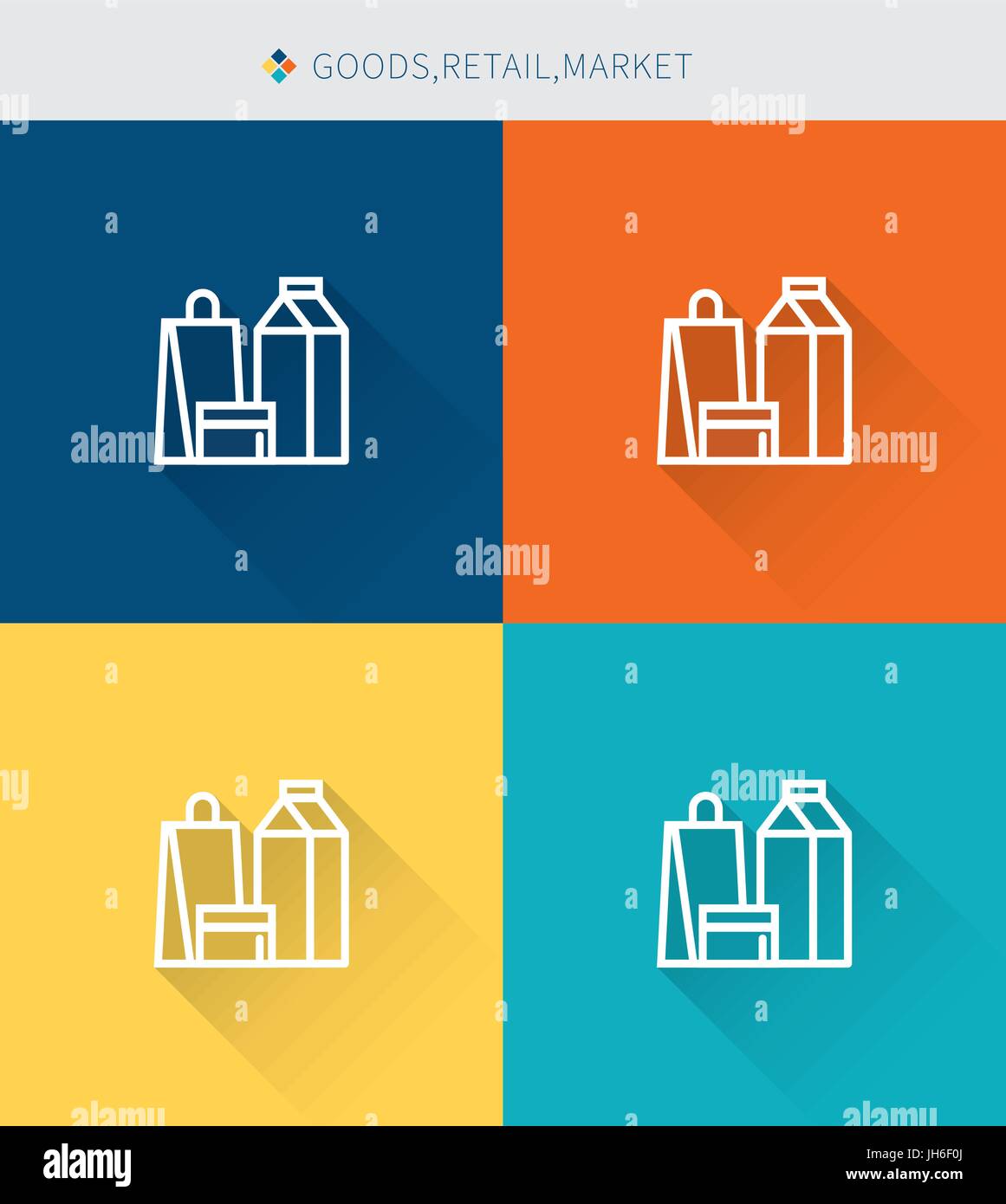 Thin thin line icons set of good goods & retail and market , modern ...