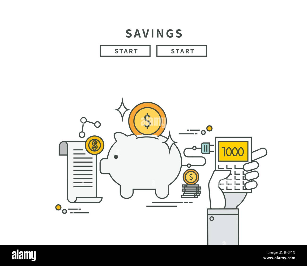 simple line flat design of savings, modern vector illustration Stock ...