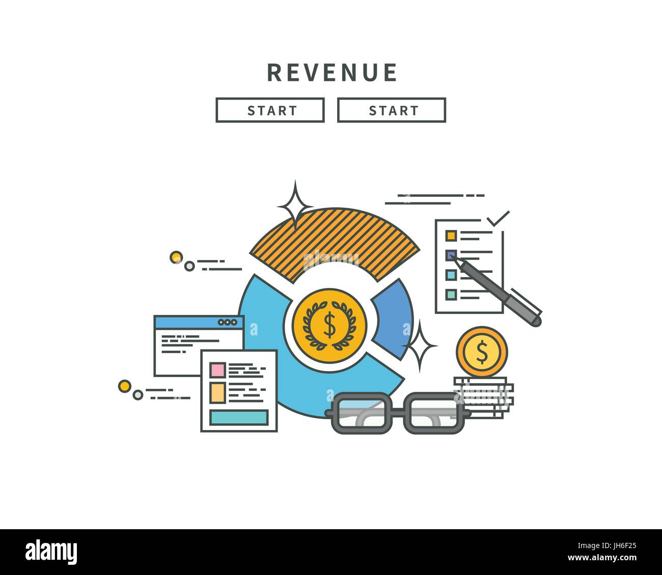 simple line flat design of revenue, modern vector illustration Stock ...