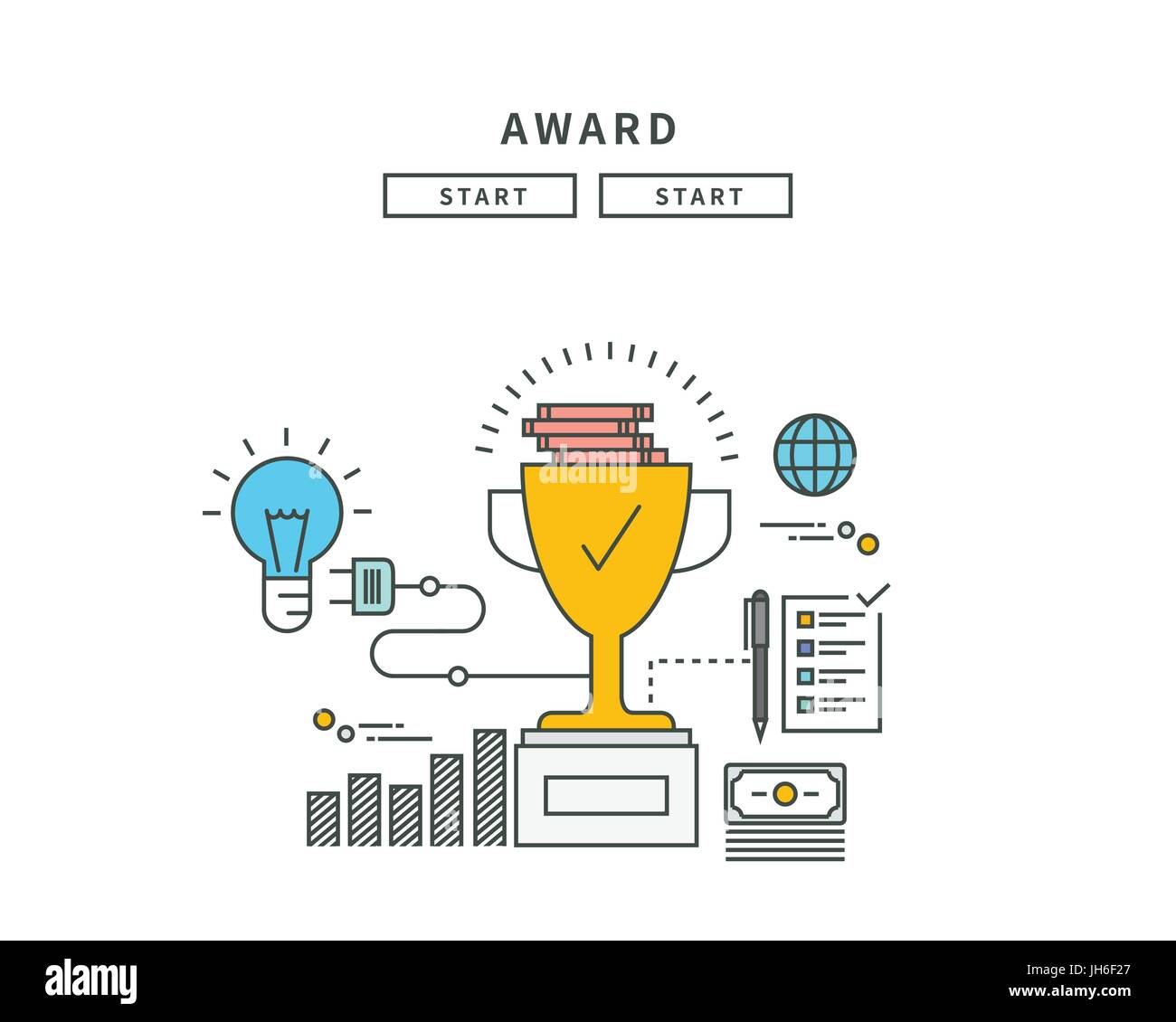 simple line flat design of awards, modern vector illustration Stock ...
