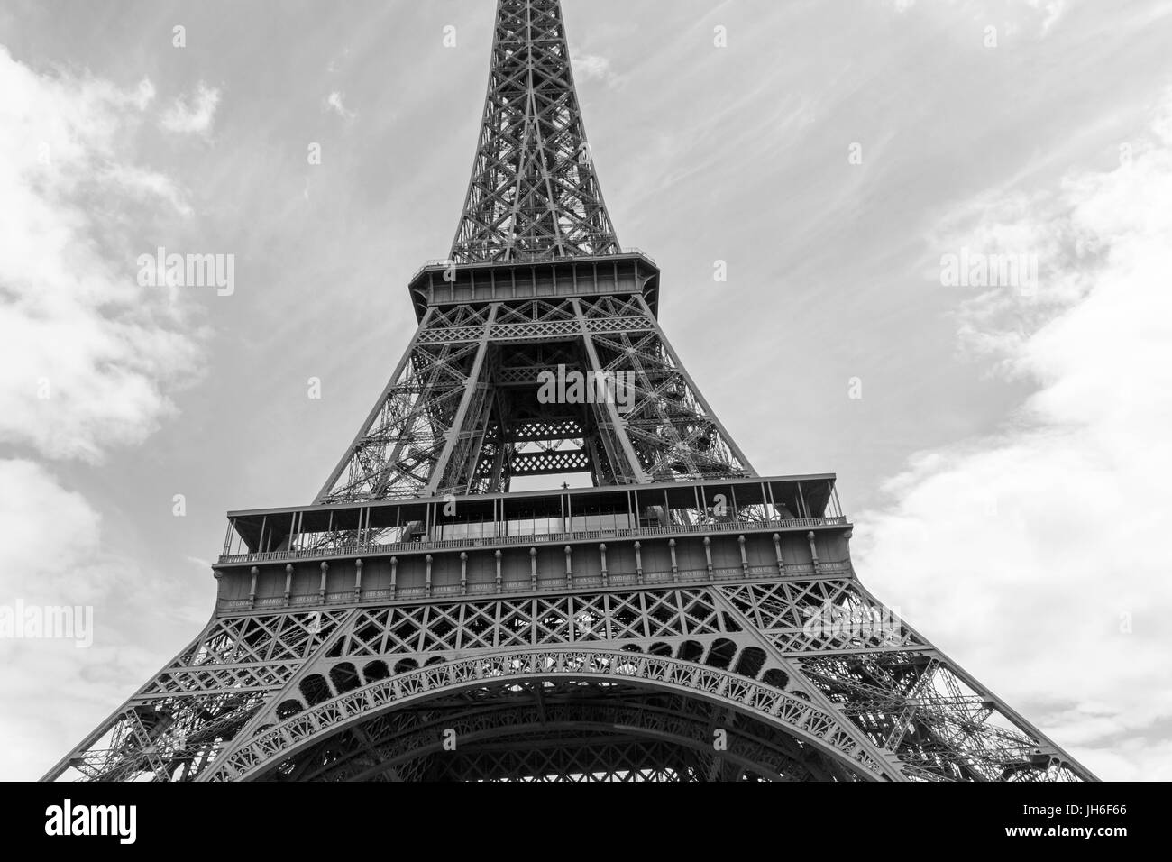 close up of Eiffel tower in black and white Stock Photo - Alamy
