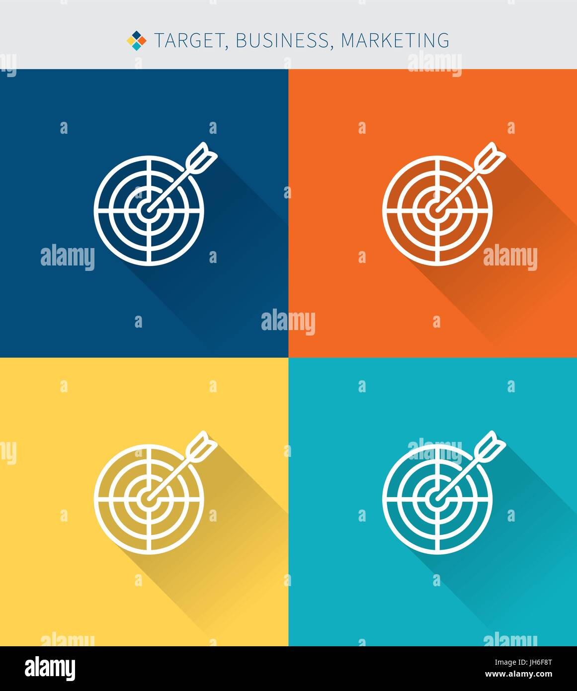 Thin thin line icons set of target & business marketing, modern simple ...