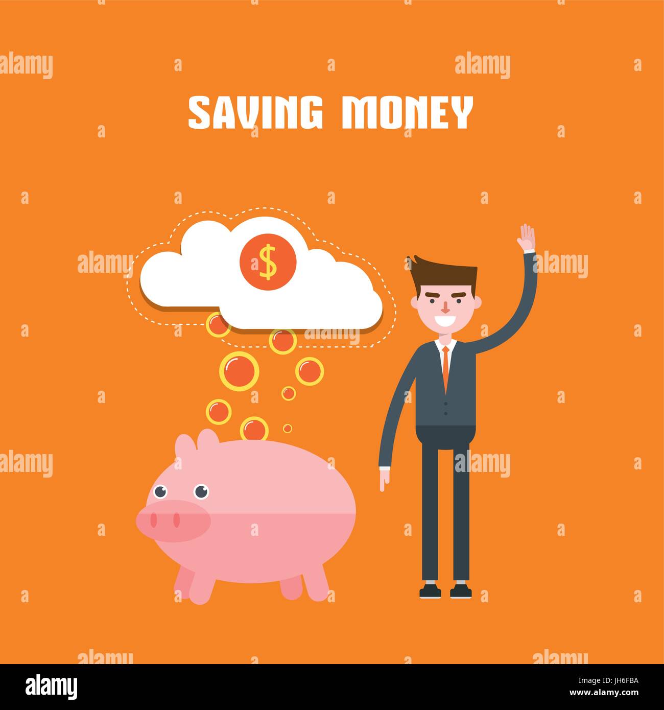 modern design flat character saving money vector illustration Stock ...