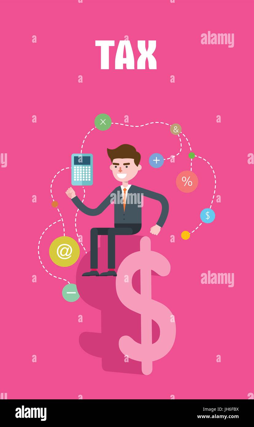 modern design flat character tax vector illustration Stock Vector Image ...