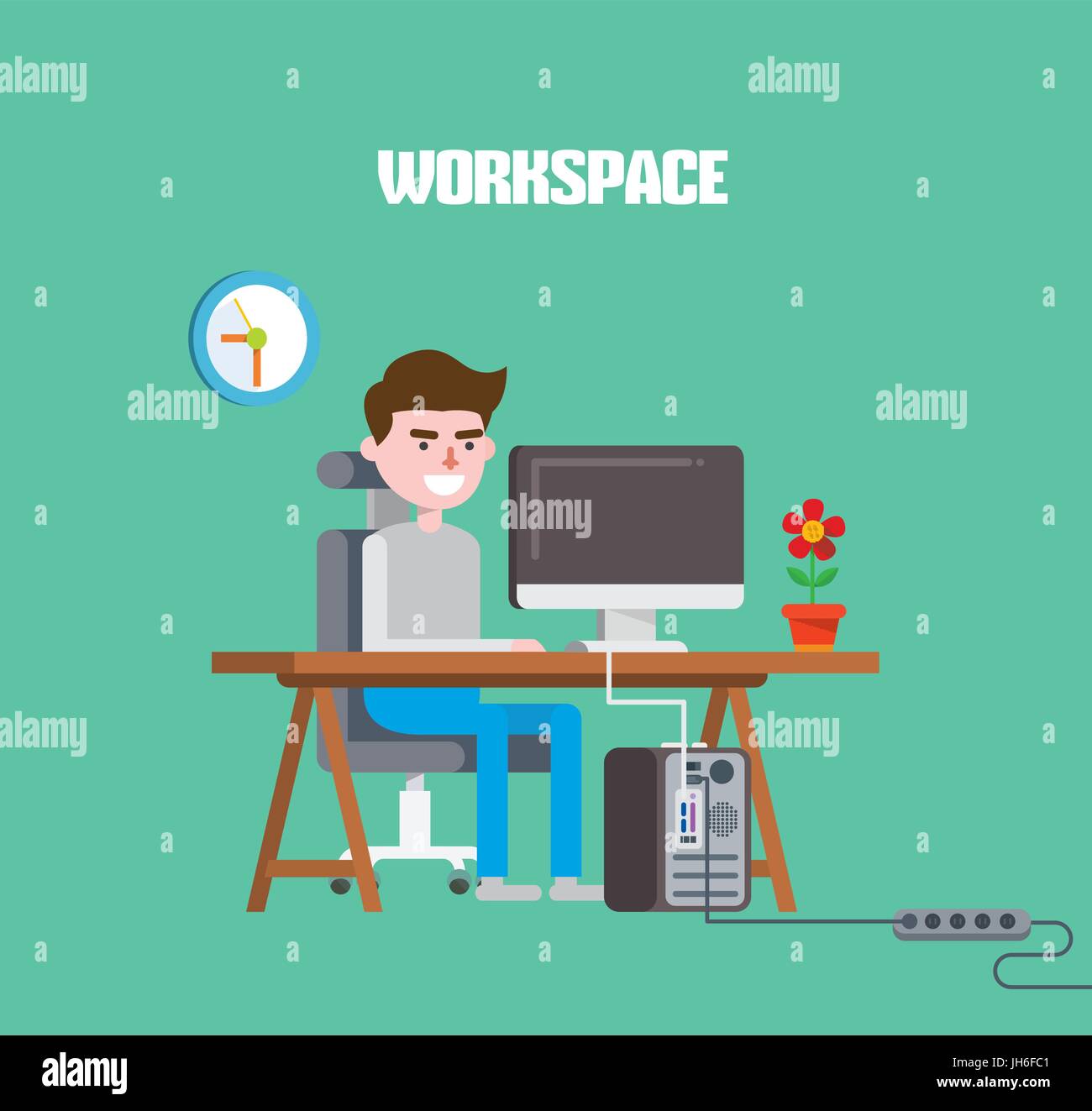 Workspace vector hi-res stock photography and images - Alamy