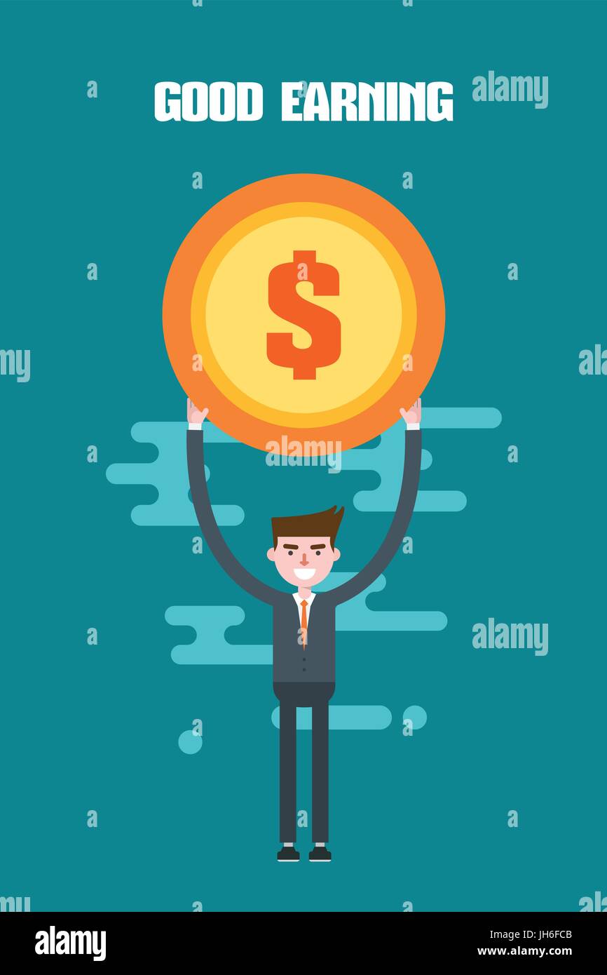 modern design flat character earning vector illustration Stock Vector ...