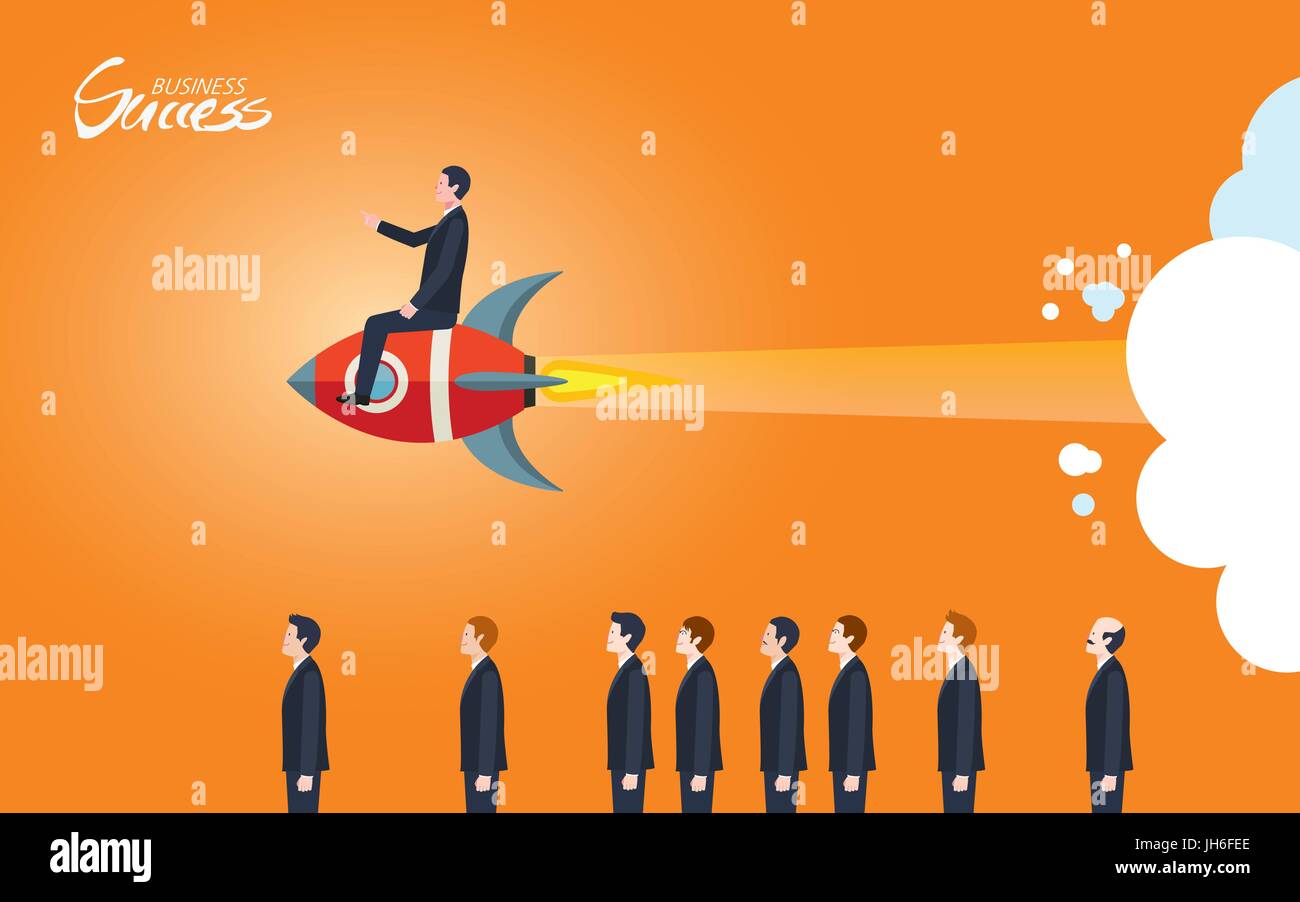 Minimal flat character of business success concept illustrations Stock ...