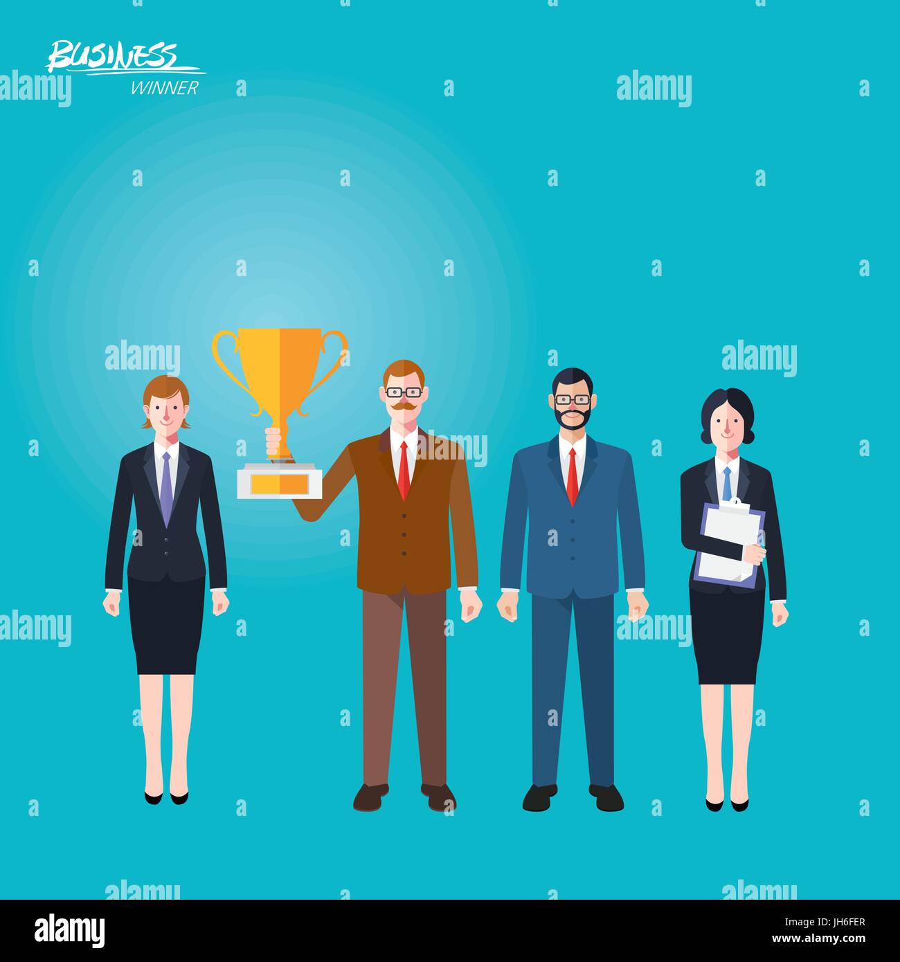 Minimal flat character of business winner concept illustrations Stock ...