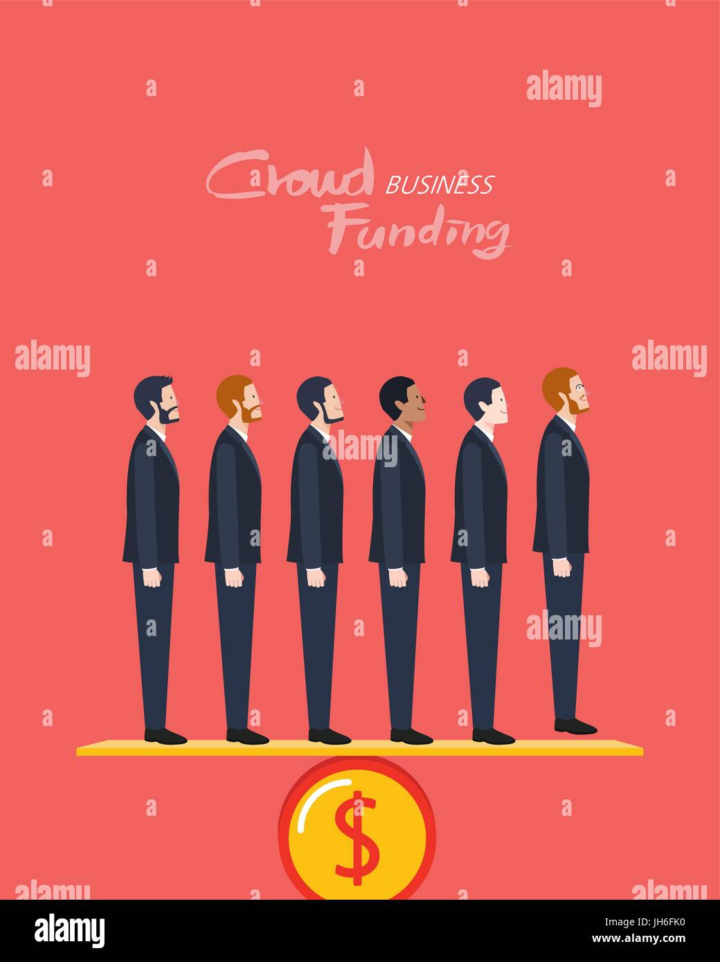 Minimal flat character of business crowd funding concept illustrations ...