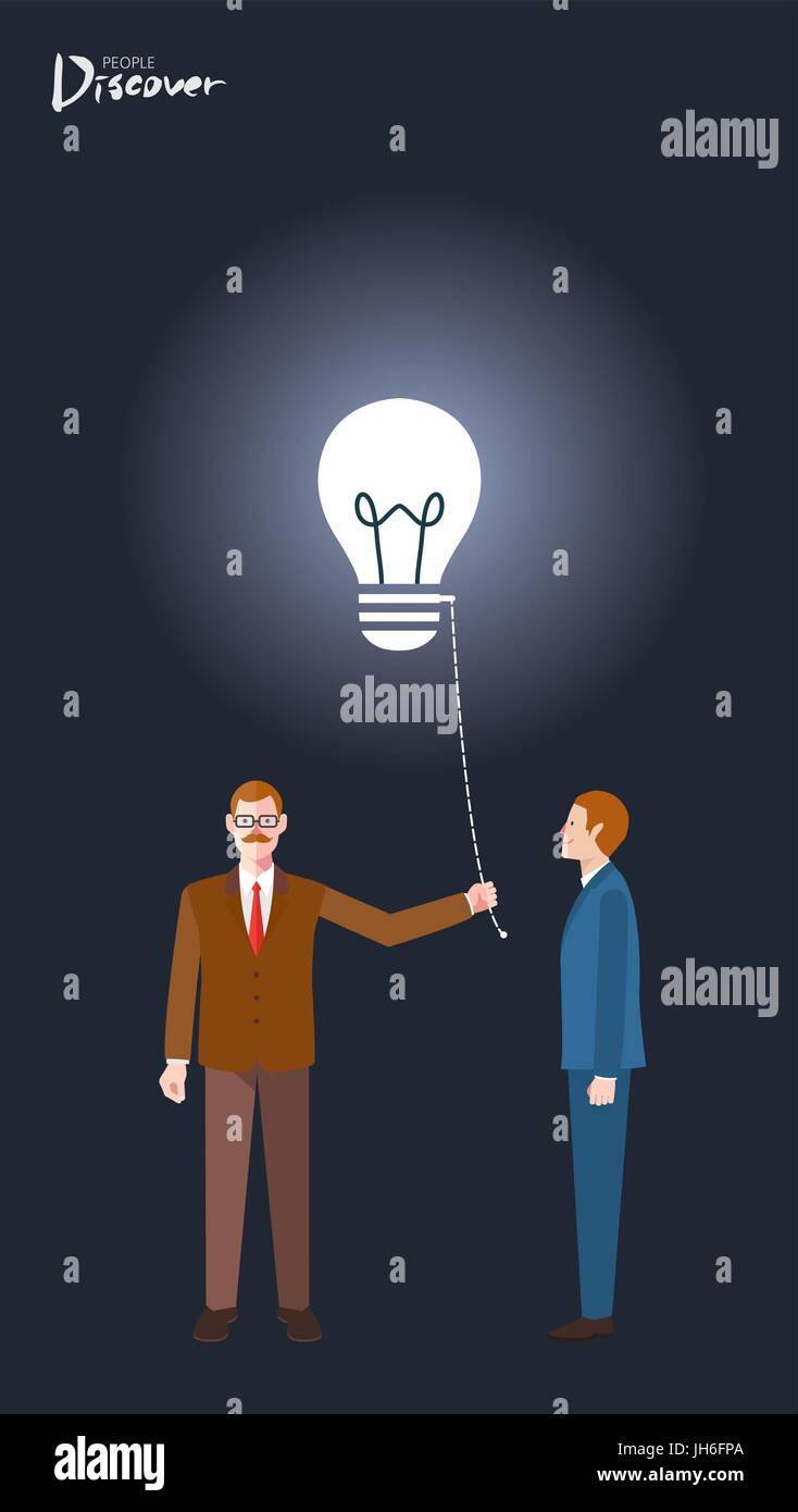 Minimal flat character of business discover idea concept illustrations ...