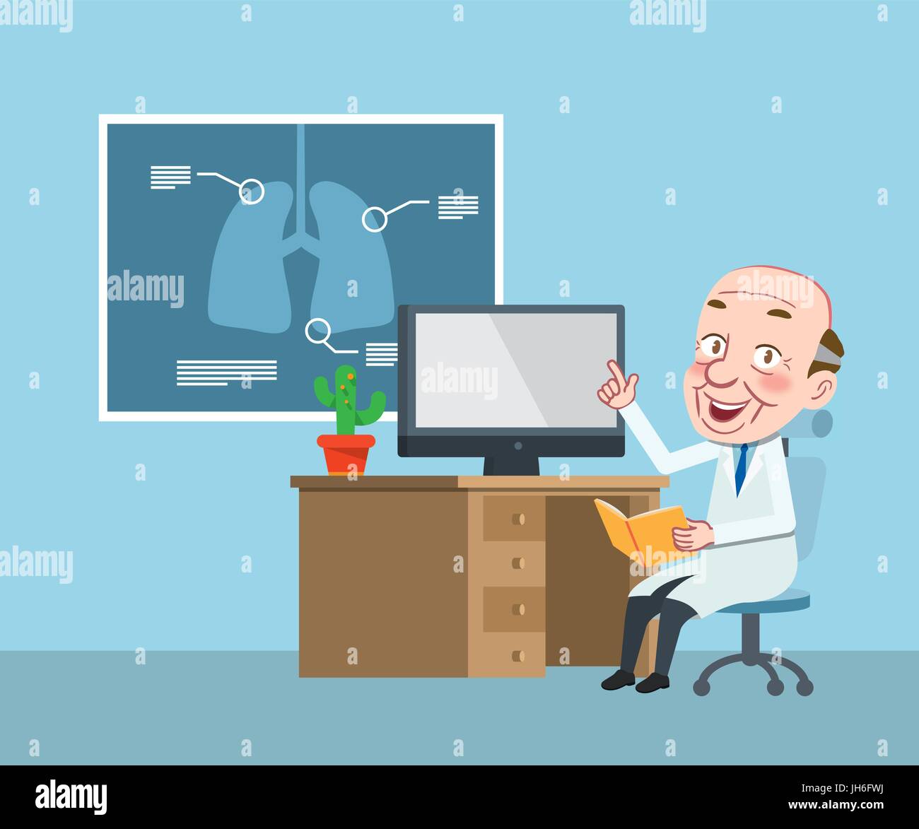 Cartoon doctor computer desk hi-res stock photography and images - Alamy