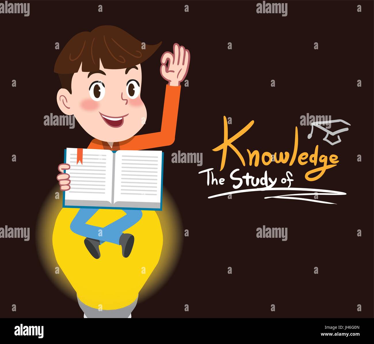 Drawing flat character design study of knowledge concept ,vector ...
