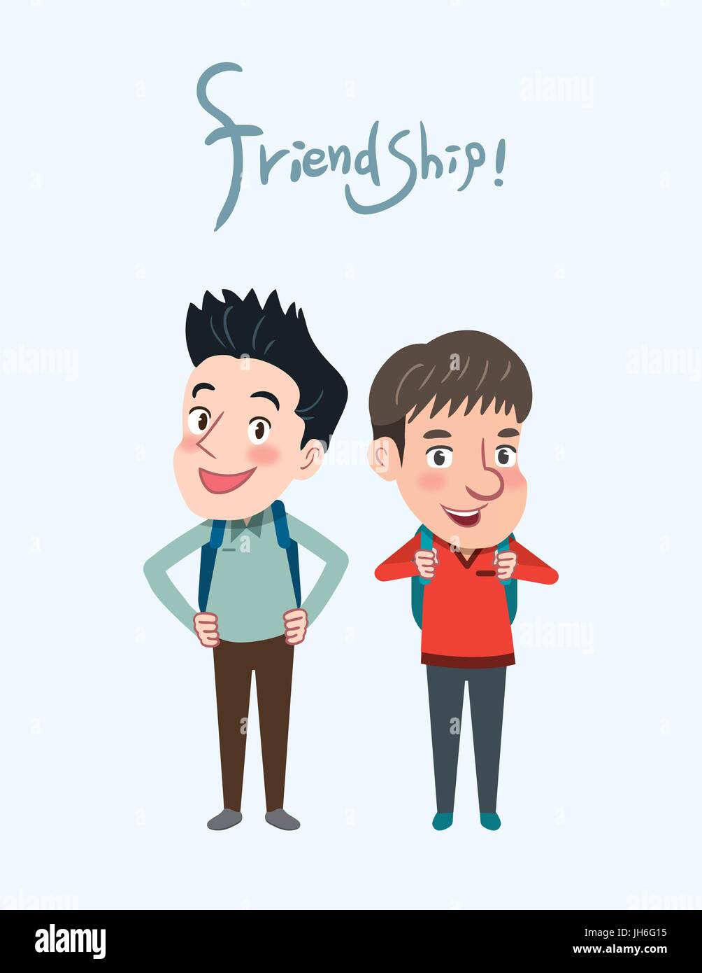 Drawing flat character design friendship concept ,vector illustration ...