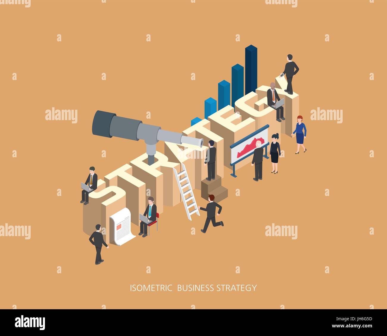 Flat 3d isometric vector illustration stock market concept design ...