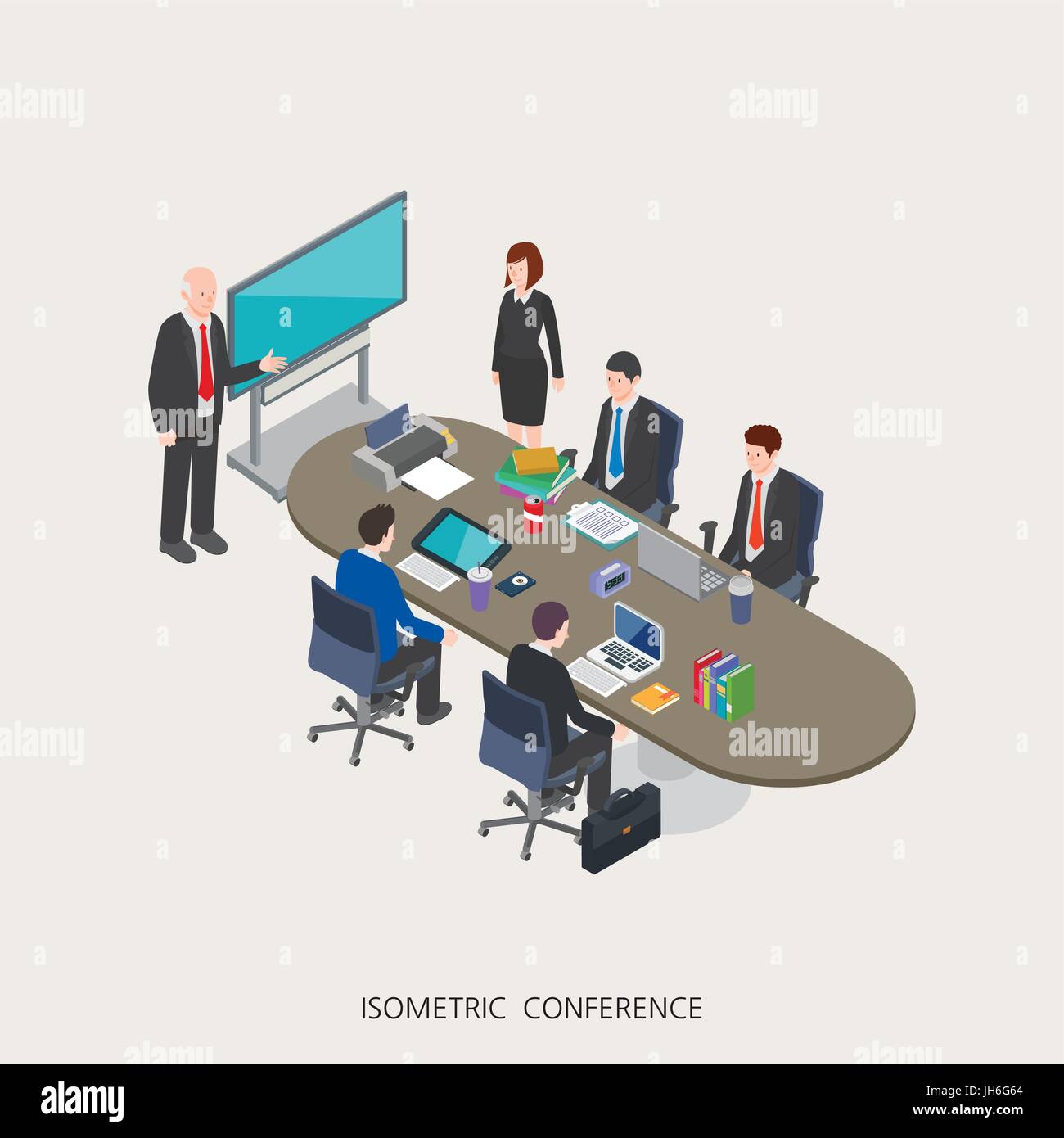 Flat 3d isometric vector illustration conference concept design ...