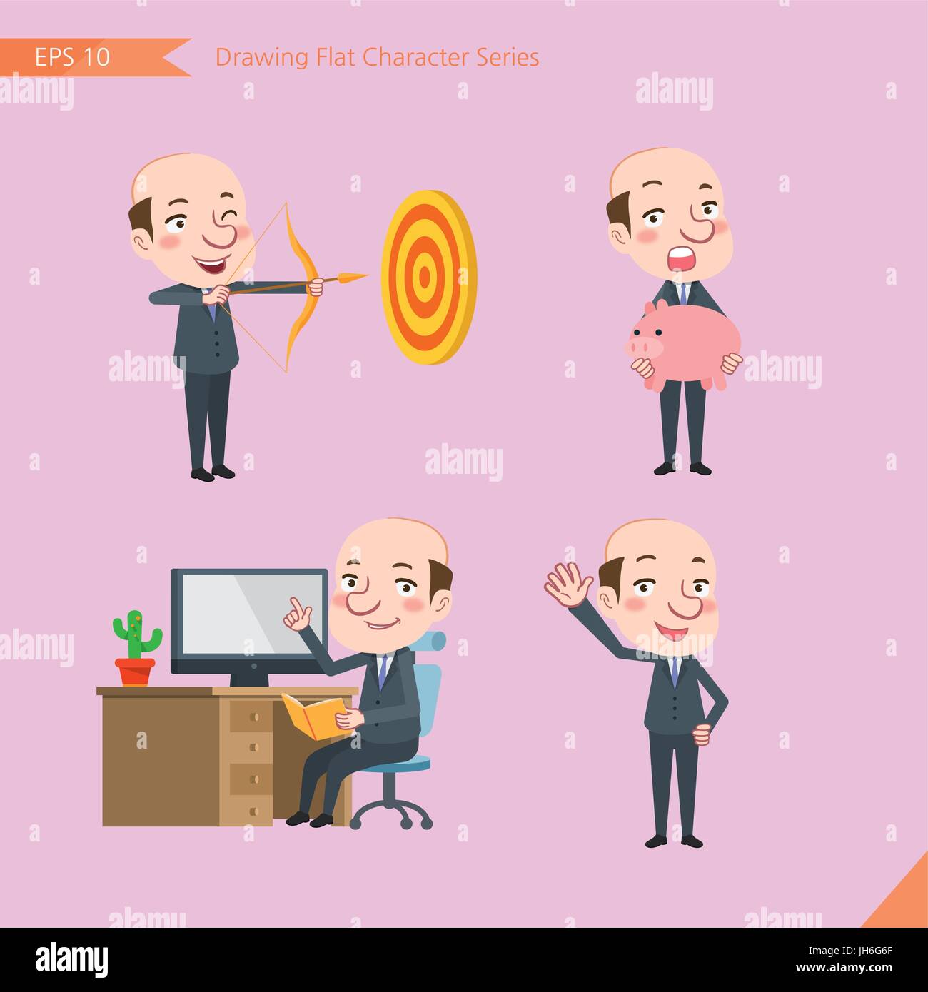 Cartoon bald man idea hi-res stock photography and images - Alamy