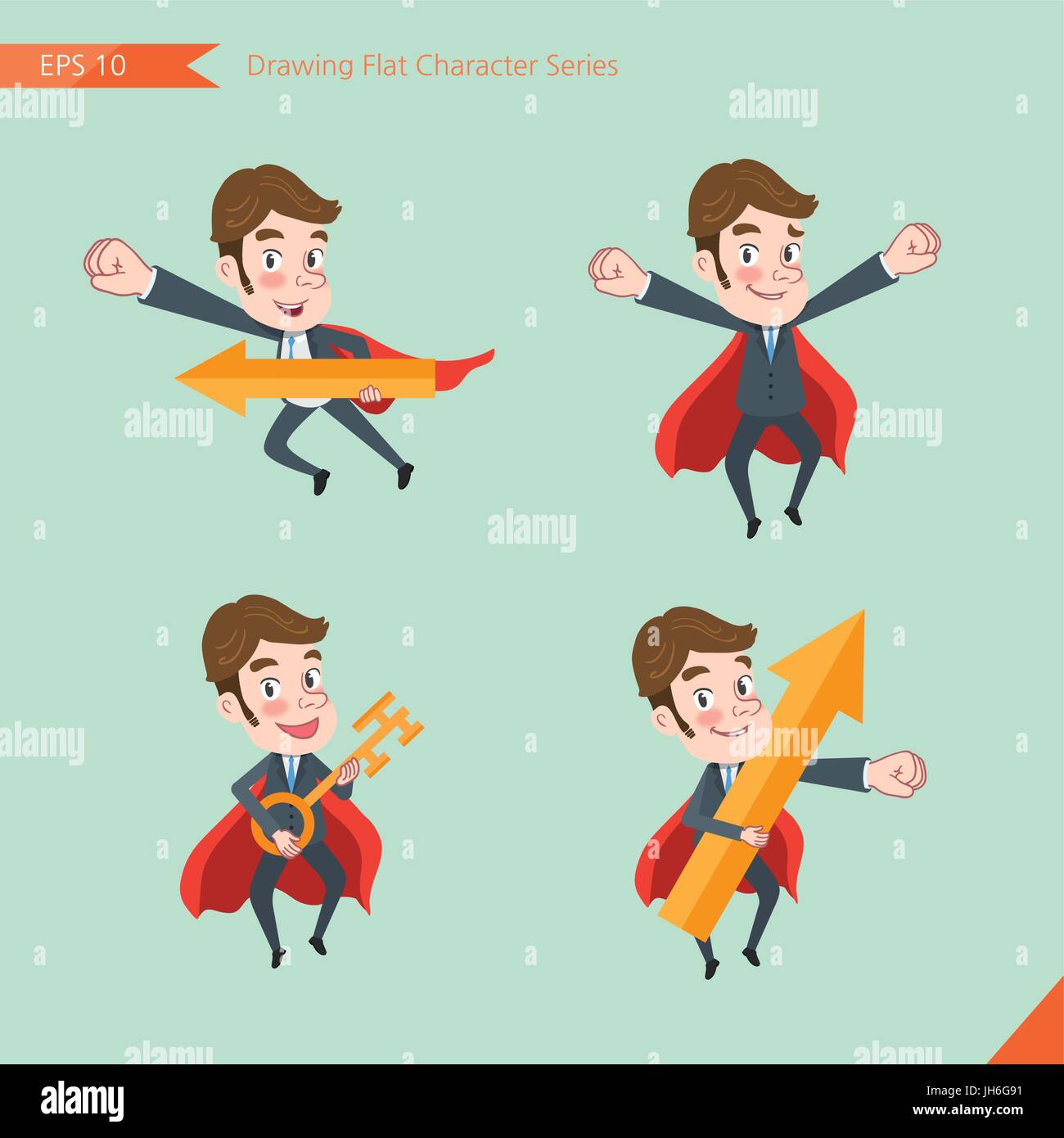 Set of drawing flat character style, business concept young office ...