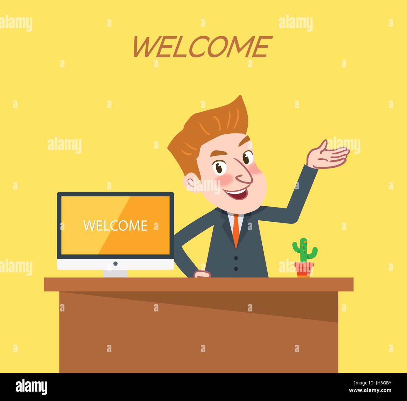 Cheerful welcome Stock Vector Images - Alamy