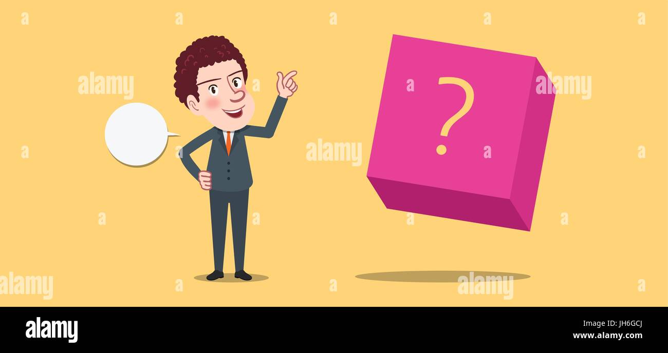 Drawing flat character design question box concept Stock Vector Image ...