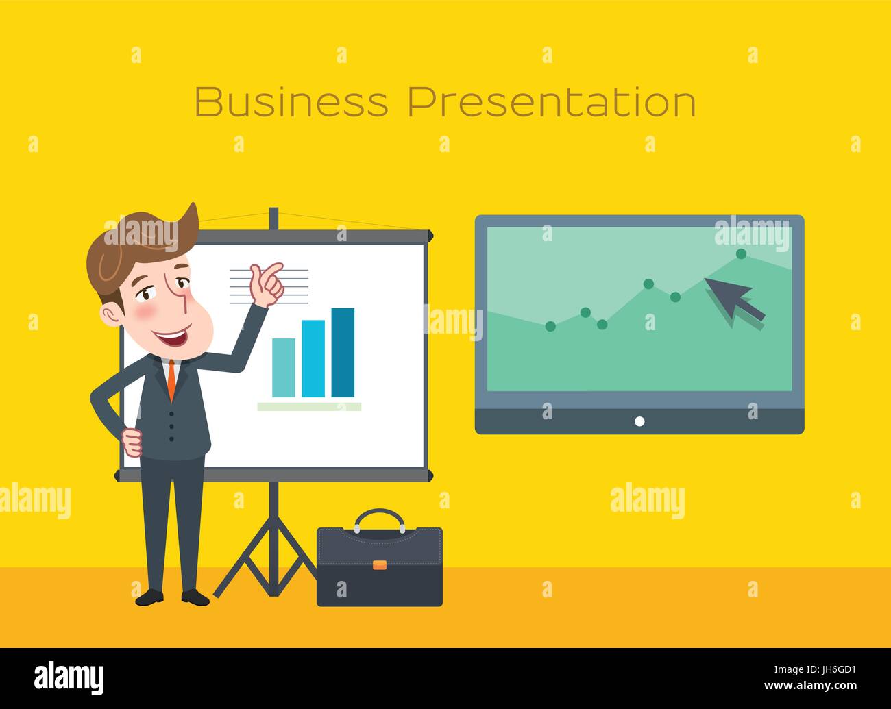 Drawing flat character design business presentation concept Stock ...