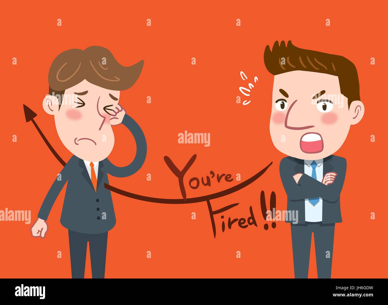 Drawing flat character design Firing concept Stock Vector Image & Art ...