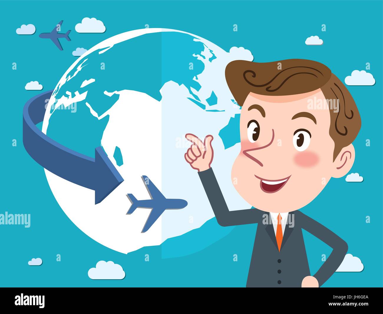 Drawing flat character design global business concept Stock Vector ...