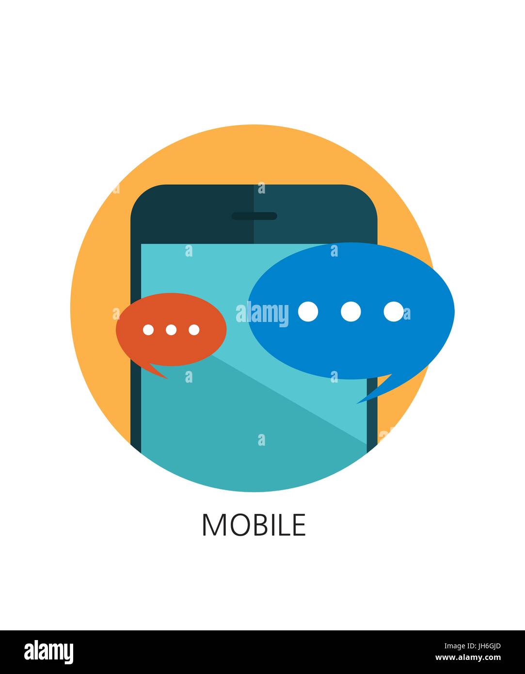 Vector smartphone message flat icon Stock Vector Image & Art - Alamy