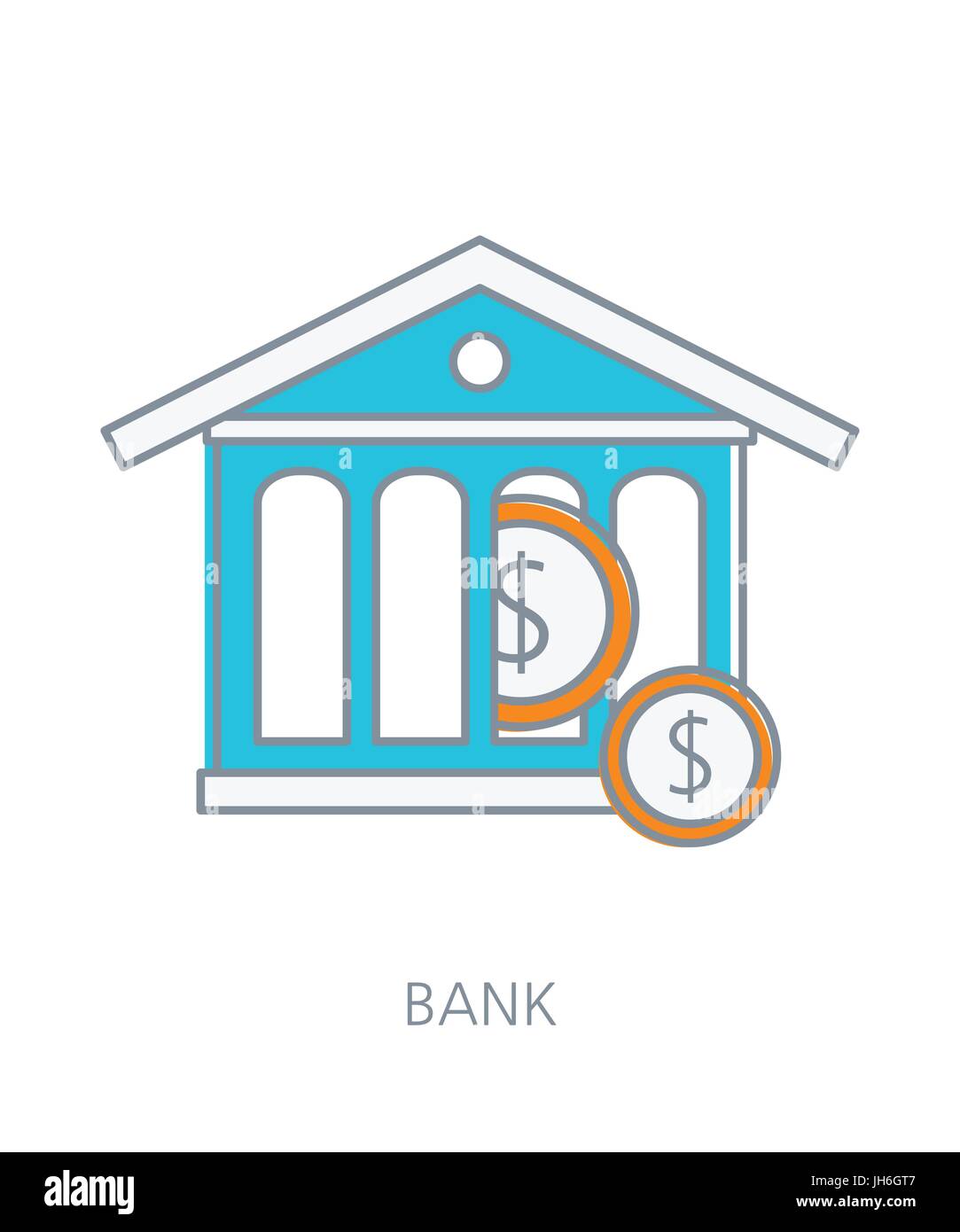 Bank flat line icon concept Stock Vector Image & Art - Alamy