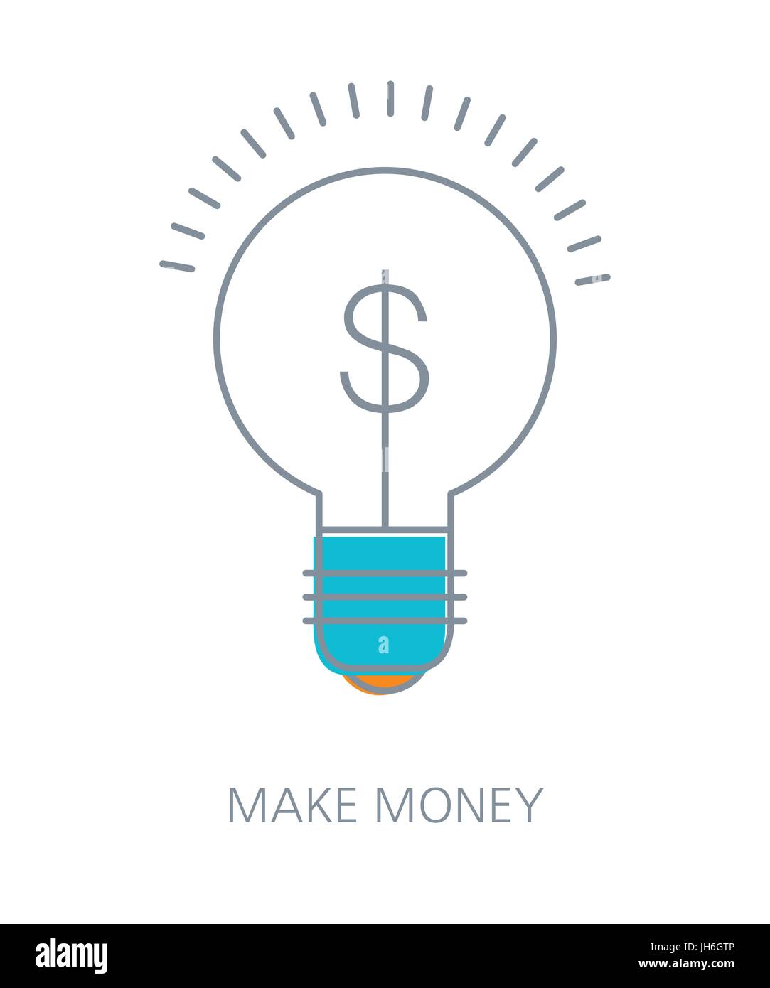 Make money flat line icon concept Stock Vector Image & Art - Alamy